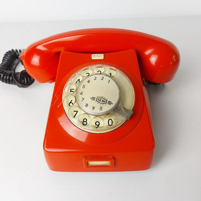 VINTAGE TELEPHONE ROTARY Dial Phone Retro Red 1970s - Untested £56.42 ...