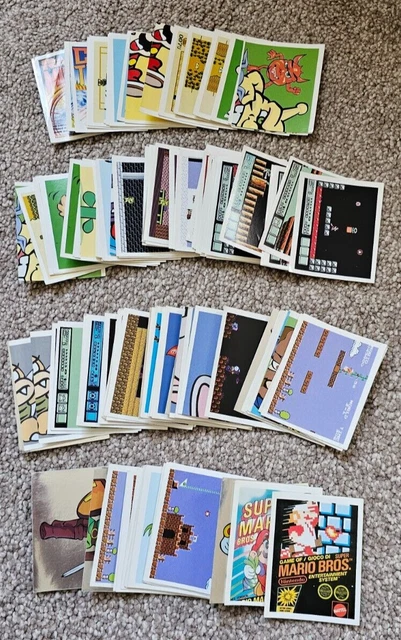 NINTENDO STICKERS FROM Classic 1992 Merlin Sticker Album. Backs on all ...