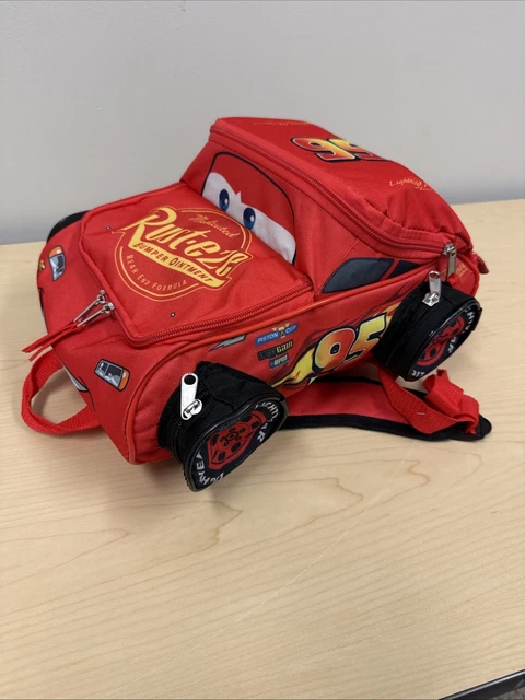 DISNEY PIXAR LIGHTNING McQueen Rust-eze Backpack Red Kids Race Car £32. ...