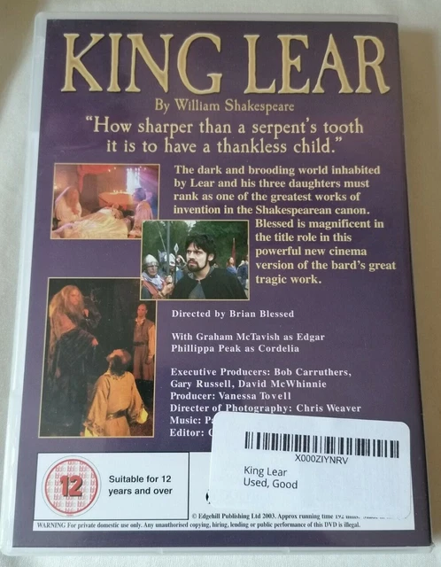 DVD - KING Lear DVD 2003 Brian Blessed Cert 12 PAL R2 UK £2.50 ...