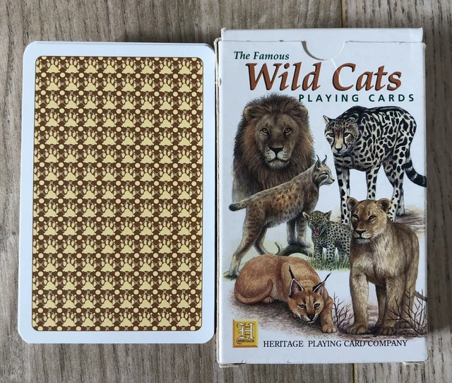 PACK OF HERITAGE - The Famous Wild Cats illustrated Playing Cards ...