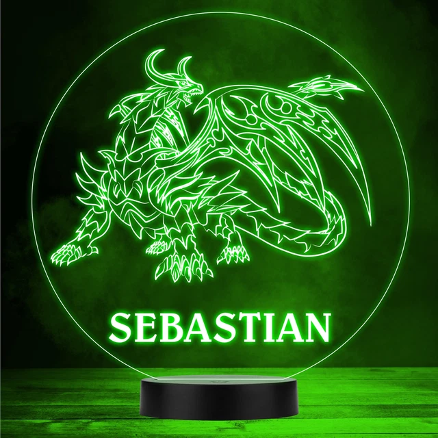 DRAGON COLOUR CHANGING Led Lamp Personalised Gift Night Light £20.95 ...