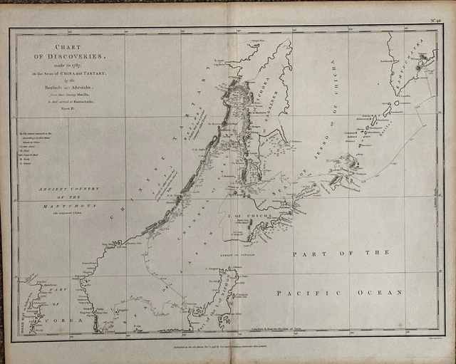 CHART OF DISCOVERIES (1798) Original Map Seas of China and Tartary - La ...