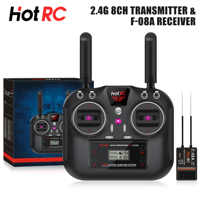 HOTRC HT-8A 2.4G 8CH RC Remote Transmitter PWM FHSS Receiver for RC Car ...