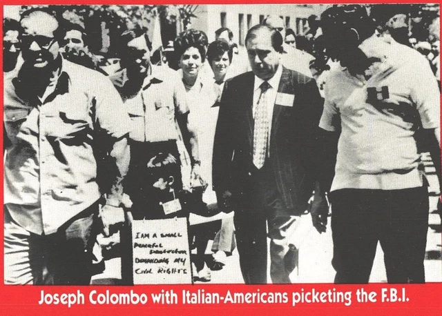 JOSEPH COLOMBO PICKETING The FBI, Mafia Family Trading Card £5.55 ...