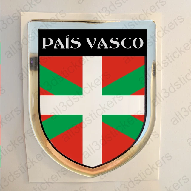 PEGATINA PAÍS VASCO España Escudo de armas 3D Relieve Pegatinas Bandera ...
