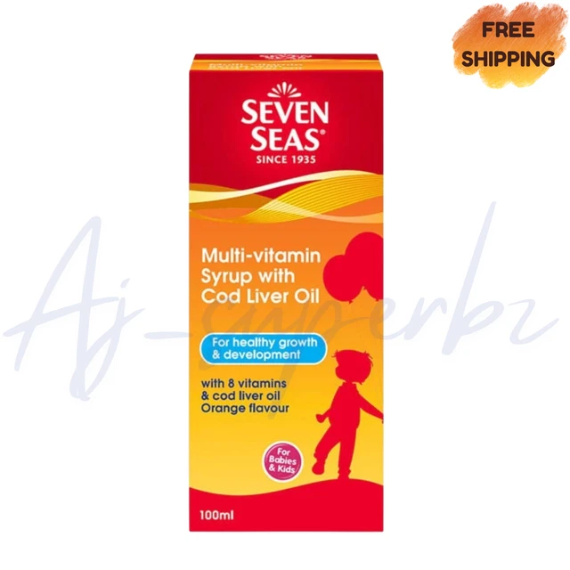 SEVEN SEAS MULTIVITAMIN Syrup 100ml Cod Liver Oil Orange Flavour For ...