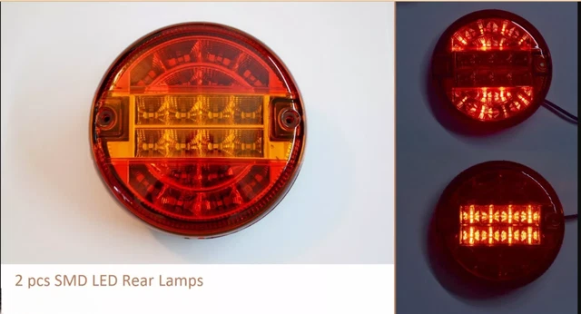 #2X 12V LED Rear Tail Lights Indicator lamps for Truck Lorry Trailer ...