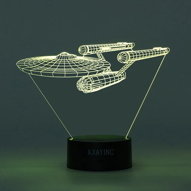 3D-STAR TREK USS Enterprise LED Night Light 7 Color Touch Switch Table ...