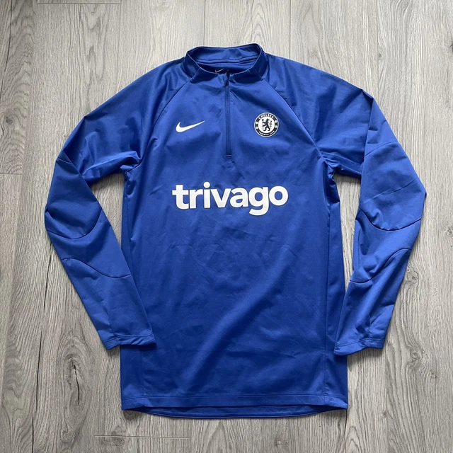 CHELSEA NIKE STORM Fit Blue Waterproof Training Drill Top Small £55.00 ...