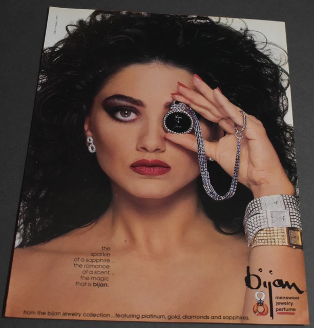 1991 PRINT AD Beautiful Lady Bijan Sparkle Sapphire Romance Scent Magic ...