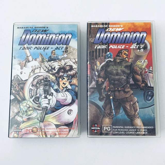 DOMINION TANK POLICE (VHS, 1993) Anime Series Manga Video Ex-Rental ...