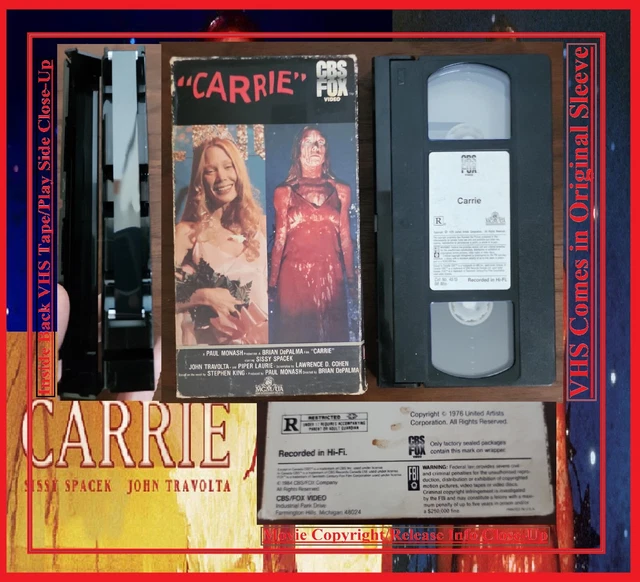 1984 CARRIE VHS (1976) Horror Stephen King CBS Fox Video Release Cult ...