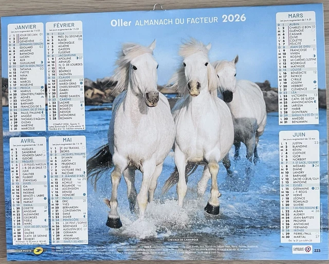 CALENDRIERS LA POSTE Almanachs 2026 Chevaux EUR 20,00 - PicClick FR