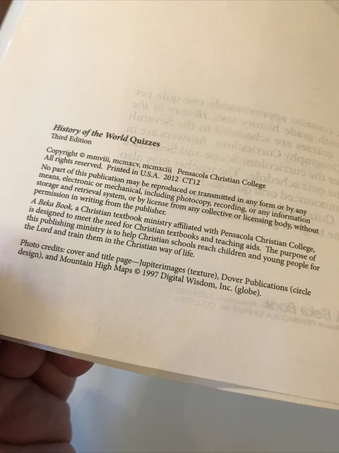 ABEKA A BEKA History of World Teacher Quiz Key Grade 7 7th $8.83 ...