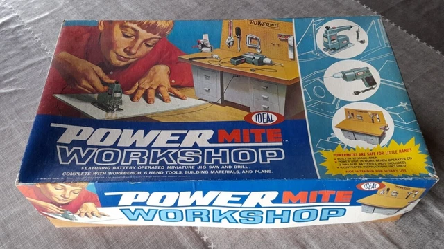 RARE ANCIEN JEU jouet Idéal powermite power mite worshop 1969 en boite ...