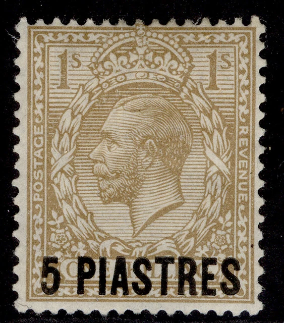 BRITISH LEVANT GV SG40, 5pi on 1s bistre-brown, M MINT. Cat £48. £22.00 ...