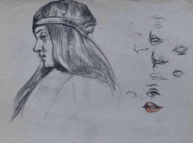 PIERRE HENRI VAILLANT (1878-1939) (32) - fusain - Personnage féminin ...