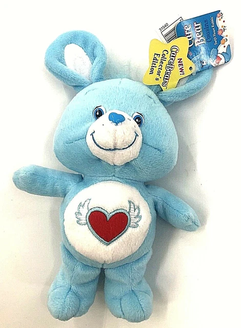 CARE BEARS COUSIN 8” Swift Heart Rabbit Lt Blue+Heart Wings Beanbag ...