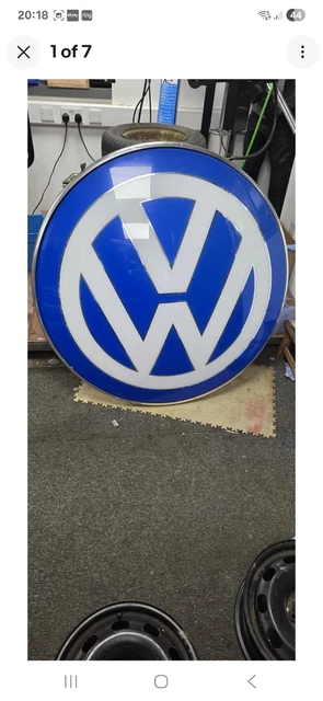 GENUINE ORIGINAL SHOWROOM Dealership Sign VW Volkswagen Garage Retro ...