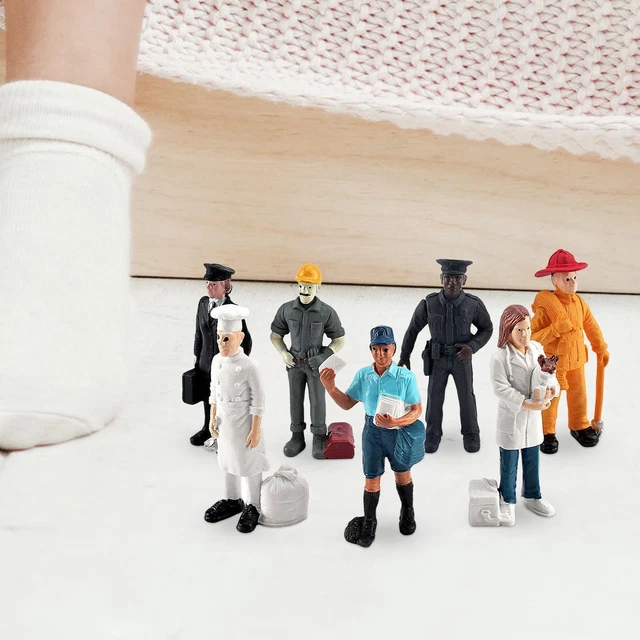 MINIATURE PEOPLE MODEL Figurines Baker Postman Realistic Micro ...
