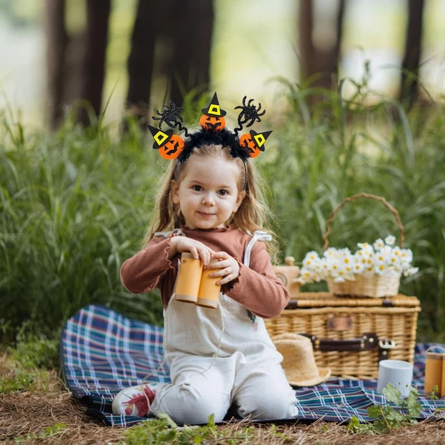 6 PCS HALLOWEEN Headbands Pumpkin Spider Web Hat Bat Witch Headband ...