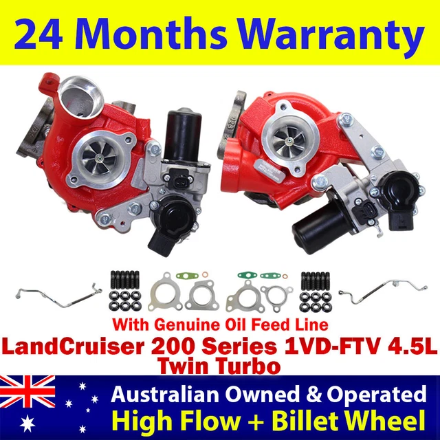 GEN1 HIGH FLOW Billet Turbo+Oil Feed For Toyota LandCruiser 200 Series ...