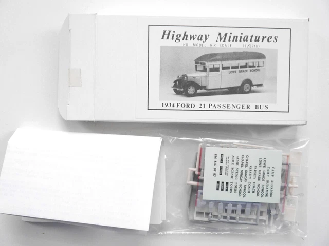 1934 FORD 21 Passenger School Bus, Bausatz, Highway Miniatures 229 1:87 ...