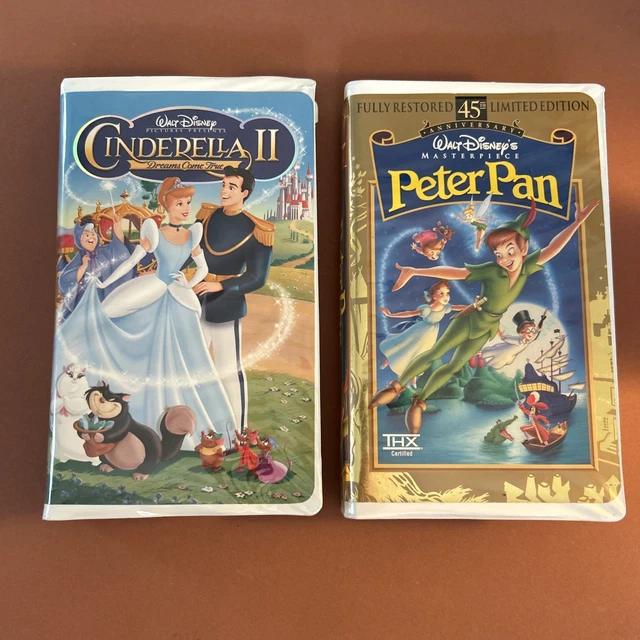 WALT DISNEY PETER Pan and Cinderella 2 VHS Masterpiece Lot of 2 ...