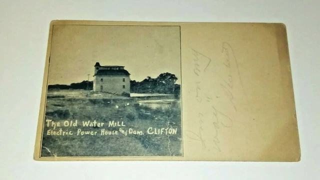 OLD WATER MILL ELECTRIC POWER HOUSE AND DAM Clifton Texas 1907 Postcard ...