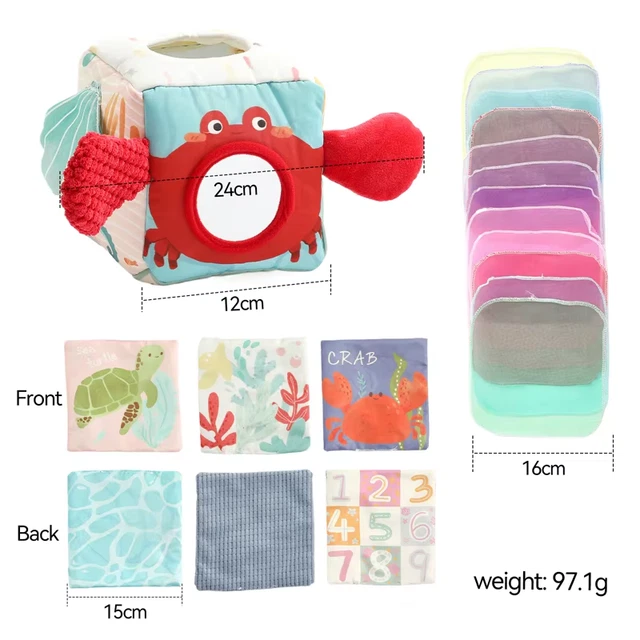 BABY MONTESSORI TOY Cotton Magic Tissue Box Finger Exercising Busy ...