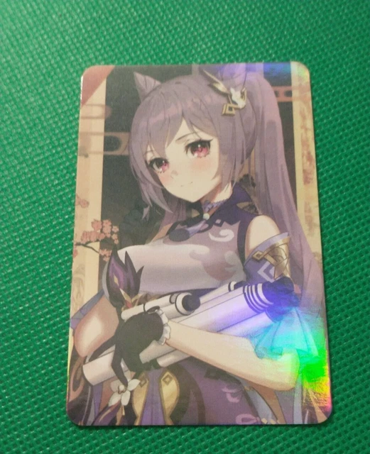 KEQING GENSHIN IMPACT Goddess Anime Waifu scroll Girl ACG Holo Card ...