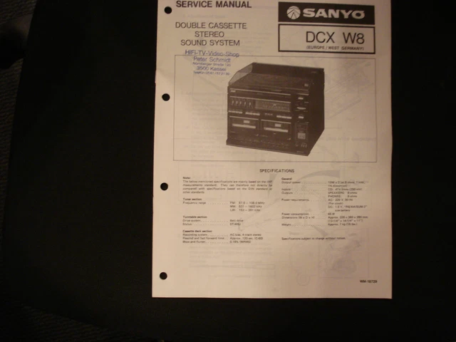ORIGINAL SERVICE MANUAL Schaltplan Sanyo DCX 1950L EUR 12,50 - PicClick DE
