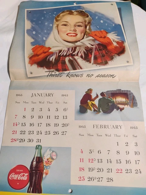 VINTAGE ORIGINAL 1945 Coca-Cola Teen-Age Pin-Up Girls Calendar £54.58 ...