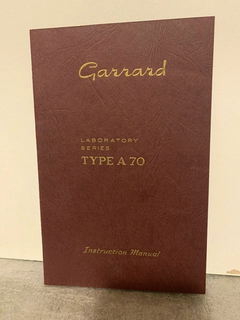 ORIGINAL GARRARD MODEL A70 Turntable INSTRUCTION MANUAL RARE £23.67 ...
