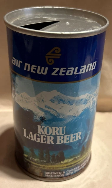 COLLECTIBLE LEOPARD AIR New Zealand Koru Lager Beer Steel Beer Can £6. ...