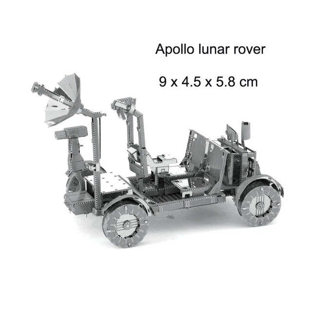3D METAL MODEL Puzzle Apollo Lunar Rover Aircraft Laser Cut Steel Model ...