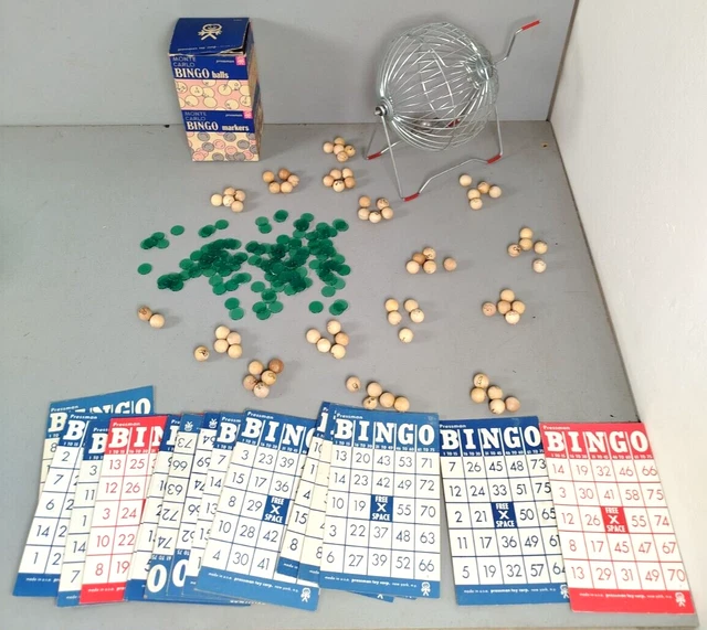 JEUX BINGO PRESSMAN 77 Boules 17 Planches Circa 1975 Avec Jetons Bois ...