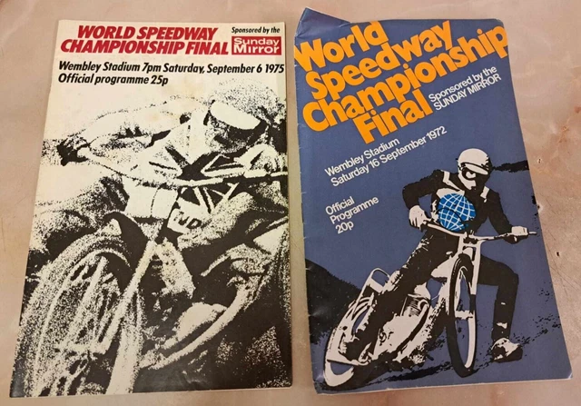 WORLD SPEEDWAY FINAL Programmes 1972 And 1975 Wembley Uk £2.50 ...