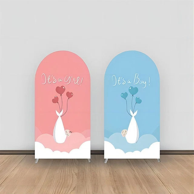 CLOUDS PINK BLUE Balloons Baby Shower Arch Backdrop $38.01 - PicClick AU