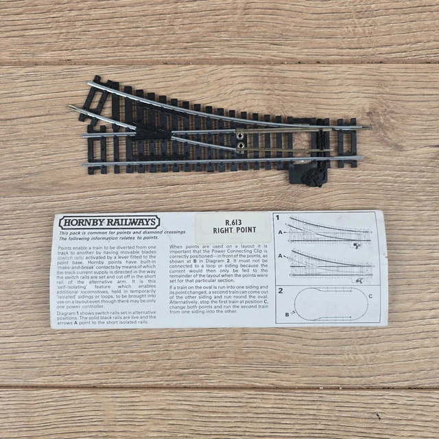 HORNBY R613 RIGHT Hand Points RH 00 Gauge Steel Made in Austria with ...