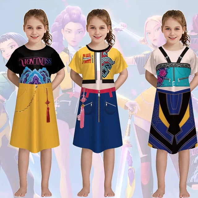 KIDS GIRLS HUNTRIX K-POP Demon Hunters Cosplay Rumi Zoey Mira Dress Children's £17.73 - PicClick UK