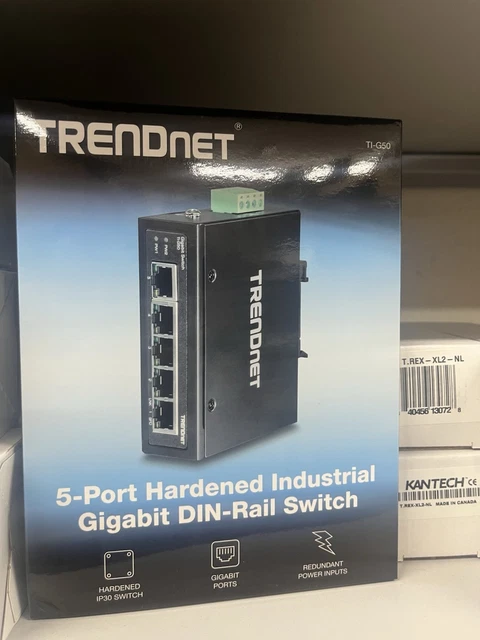 TRENDNET 5-PORT HARDENED Industrial Gigabit PoE+ DIN-Rail Switch, 120W ...
