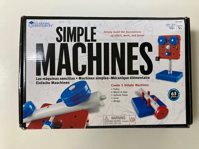 SIMPLE MACHINES MODEL Set Learning Resources 10+ STEM 63 Piece Set ...