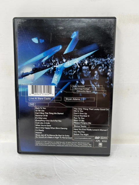 BRYAN ADAMS LIVE at Slane Castle (DVD) Music Concert Good Condition!!! $8.99 - PicClick CA