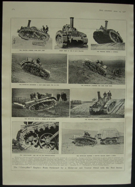 1908 STEAM TRACTOR With New Caterpillar Engine Chain Tracks 1 Page ...