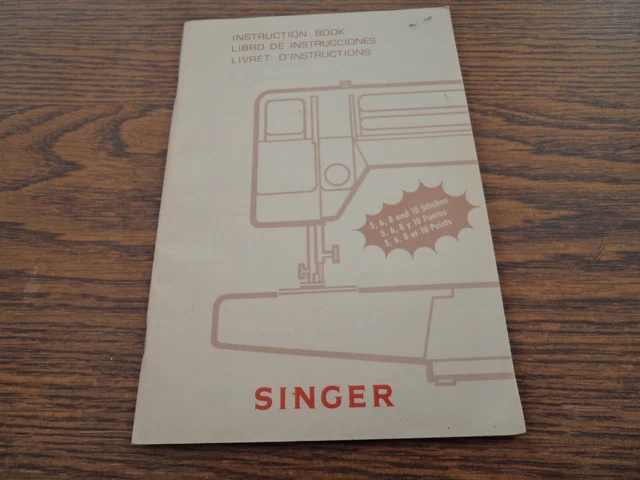 ANCIEN LIVRET D'INSTRUCTION POUR MACHINE A COUDRE SINGER 5,6,8 et 10 ...
