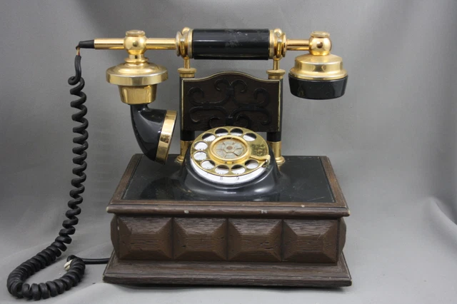 NORTHERN ELECTRIC DECO-TEL Mahogany Victorian Style Desk Set Telephone ...