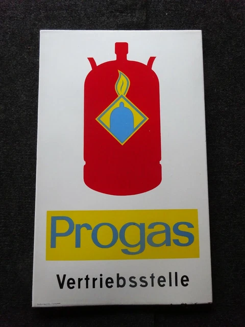 PROGAS VERTRIEBSSTELLE ALTES Emailschild um 1960 EUR 175,00 - PicClick DE
