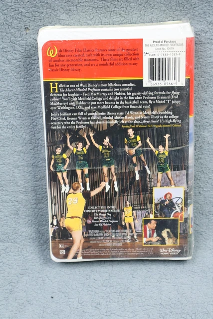 THE ABSENT-MINDED PROFESSOR VHS Walt Disney Film Classics Comedy Volume ...